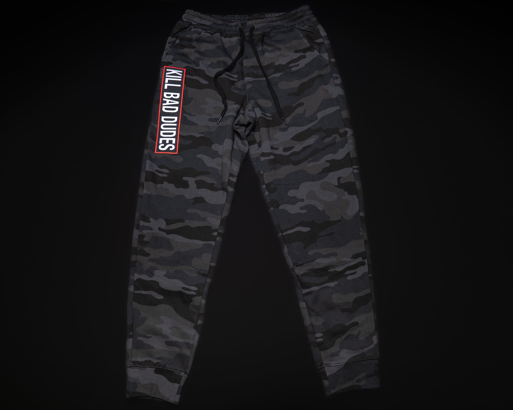 Kill Bad Dudes Patch Black Camo Sweats – wekbd